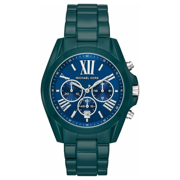 Michael Kors | Accessories | Nwt Mk Bradshaw Teal Coated Chronograph ...